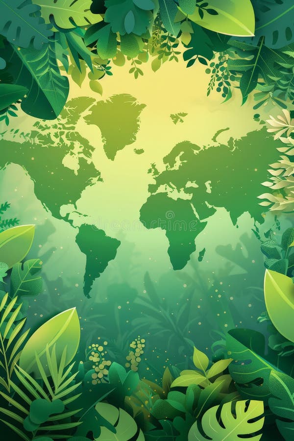 World Environment Day Concept for World Map, Ecology with Green Planet ...