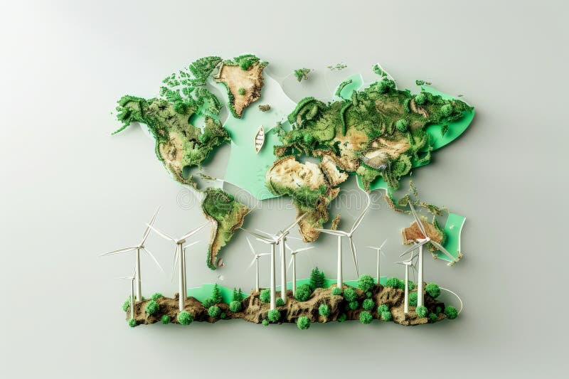 World Environment Day Concept for World Map with Green Planet ...