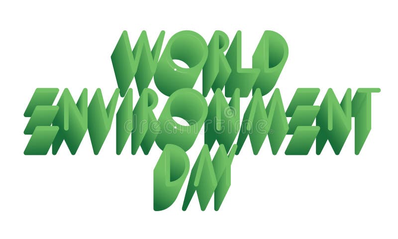 World Environment Day - 3d Isometric Green Letters Stock Vector ...