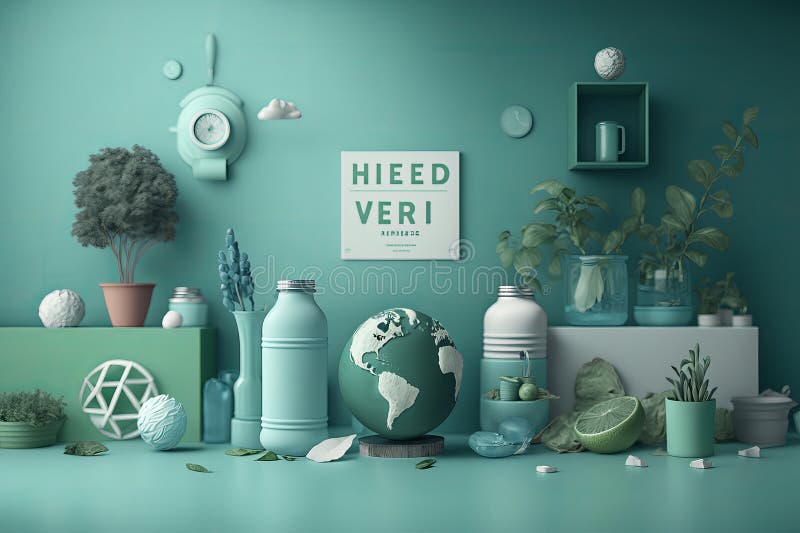 World Environment Day and Earth Day Concept on Pastel Color Background ...