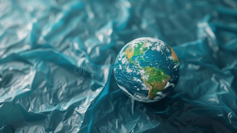 World Environment Day: Earth Globe on Plastic Background. Copy Space ...