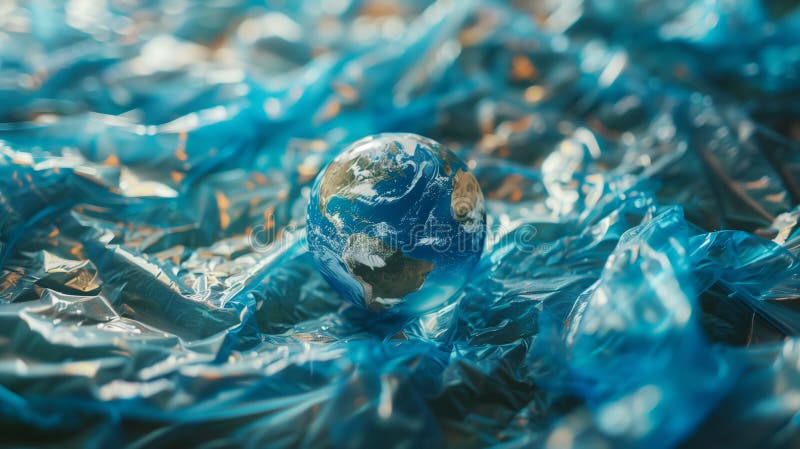 World Environment Day: Earth Globe on Plastic Background. Copy Space ...