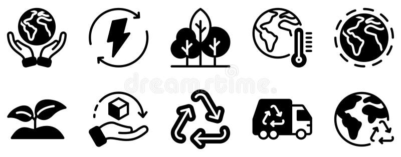 World Environment Day Icon Set Solid Style Collection Representing ...