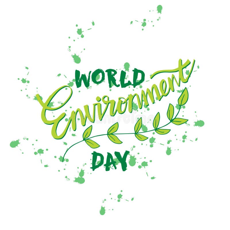 World Environment Day Lettering Stock Illustration - Illustration of ...