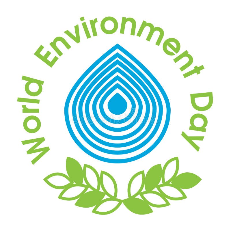 World Environment Day Logo with a Drop of Water Font Stock Vector ...