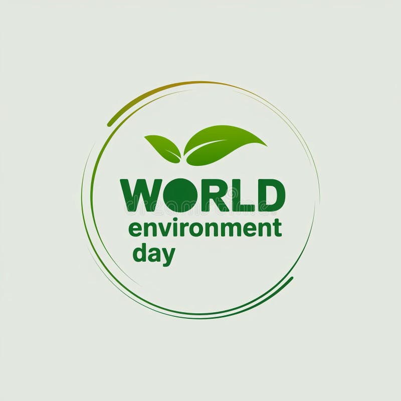 World Environment Day Logo with Green Leaves and Circle on Light ...
