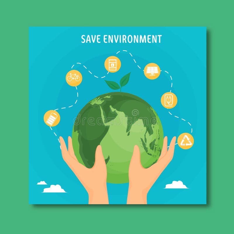 World Environment Day Post with a Person Holding Earth Connected with ...