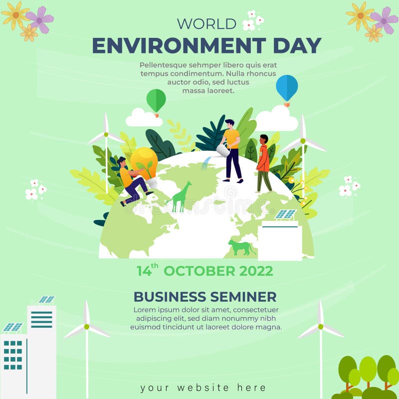 World Environment Day Social Media Template Design Stock Vector ...