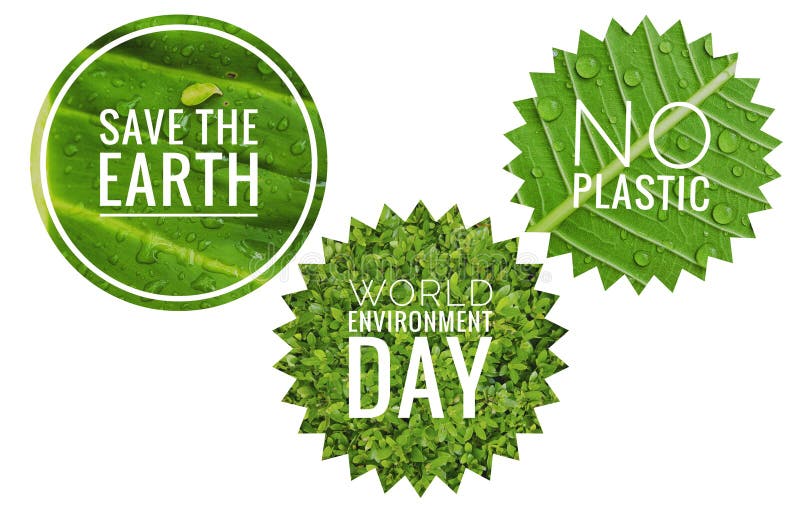 World Environment Day Sticker Collections on White Background Stock ...
