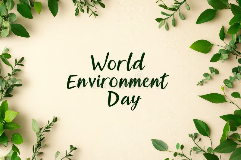 World Environment Day Text Display with Green Branch and Leaves Copy ...