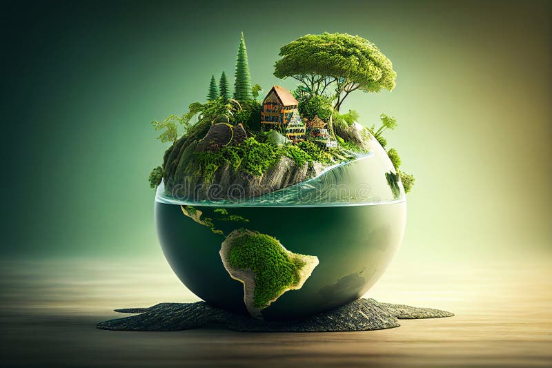 World Environment Day Text with a Full View of Planet Earth and Nature ...