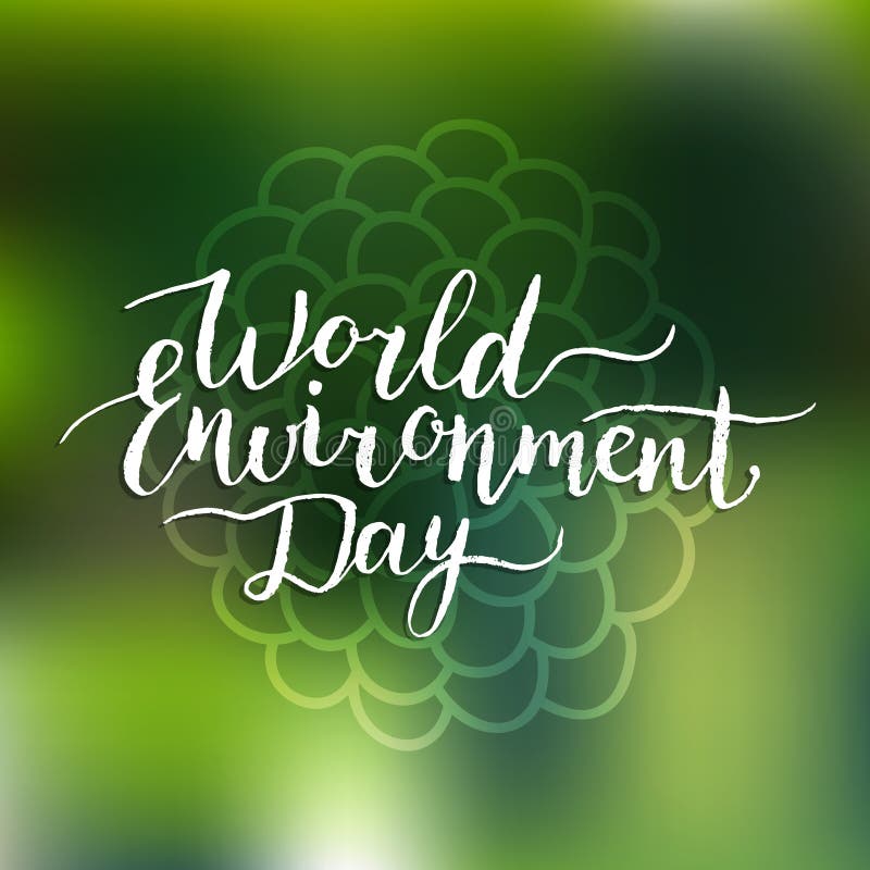 World Environment Day Vector Card on Floral Pattern Background. Hand ...