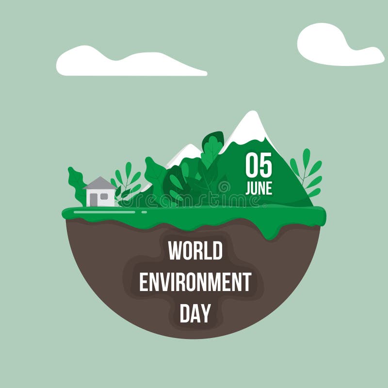 World Environment Day Vector Illustration in Flat Design with Nature ...