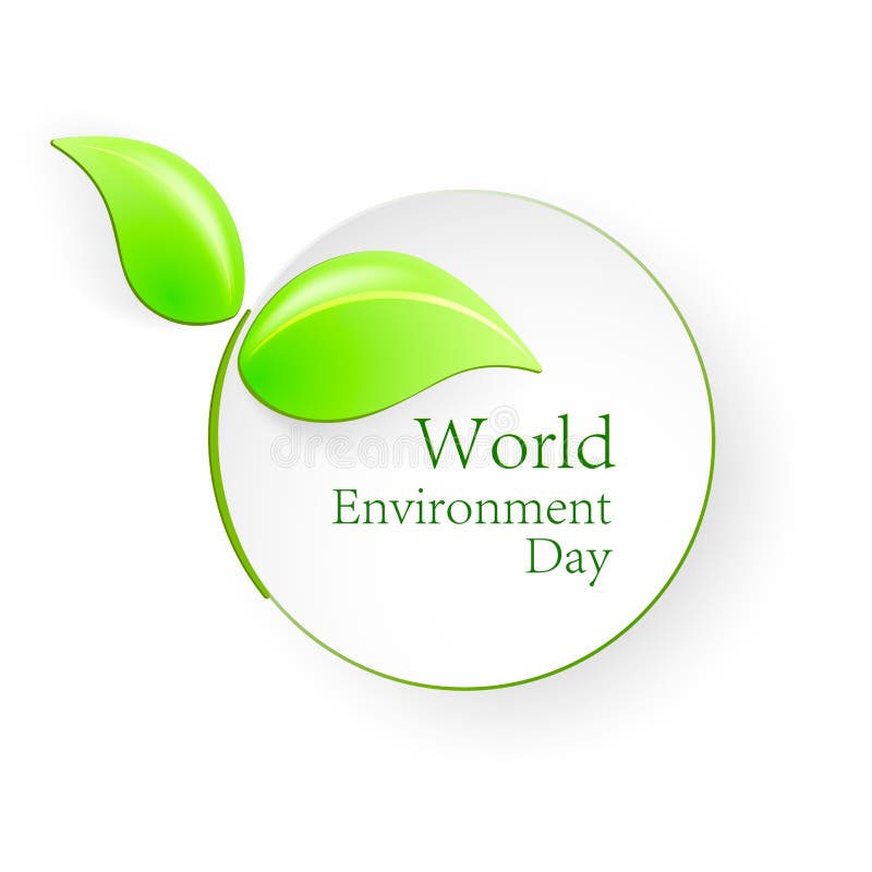 World Environment Day. Green Leaves Shapes with Shadow. Vector ...