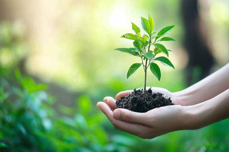 World Environment Day, Young Plant in Hands Stock Illustration ...
