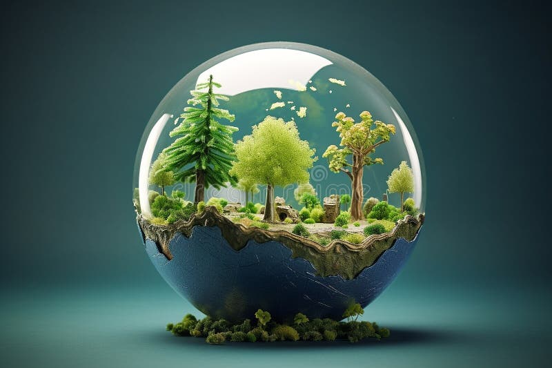 World Environment and Earth Day Concept with Globe Stock Illustration ...