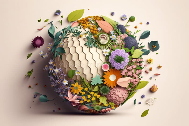 World Environment and Earth Day Concept with Globe Earth Made of Flower ...