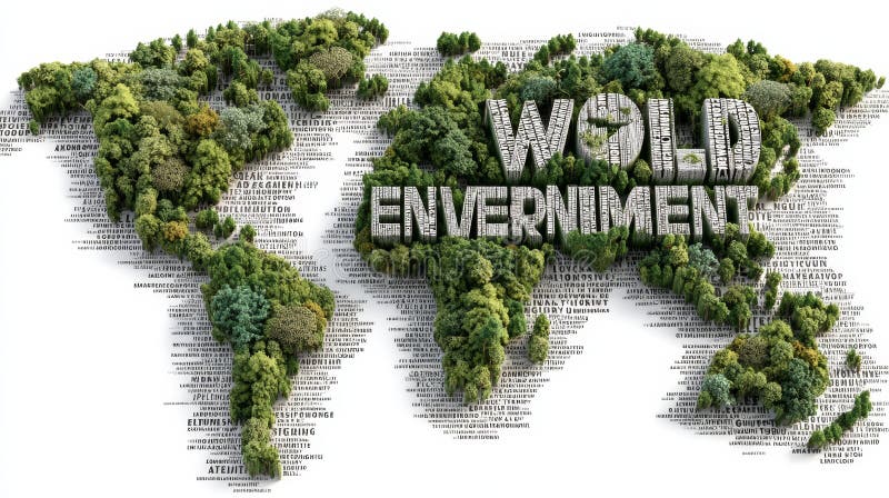World Environment Map Created with Lush Greenery and Natural Elements ...