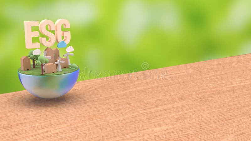 The World and Esg for Eco Concept 3d Rendering Stock Illustration ...