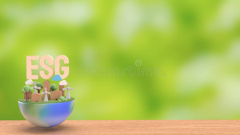 The World and Esg for Eco Concept 3d Rendering Stock Illustration ...