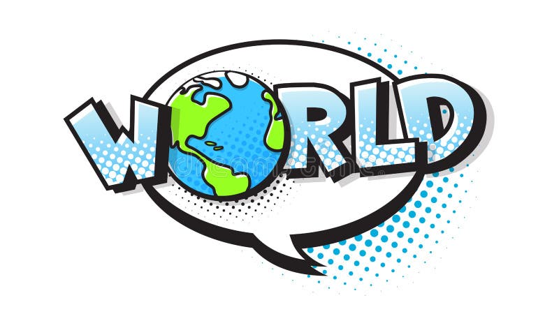 Earth Day Expression Text in a Comic Halftone Style. Planet Earth Pop ...