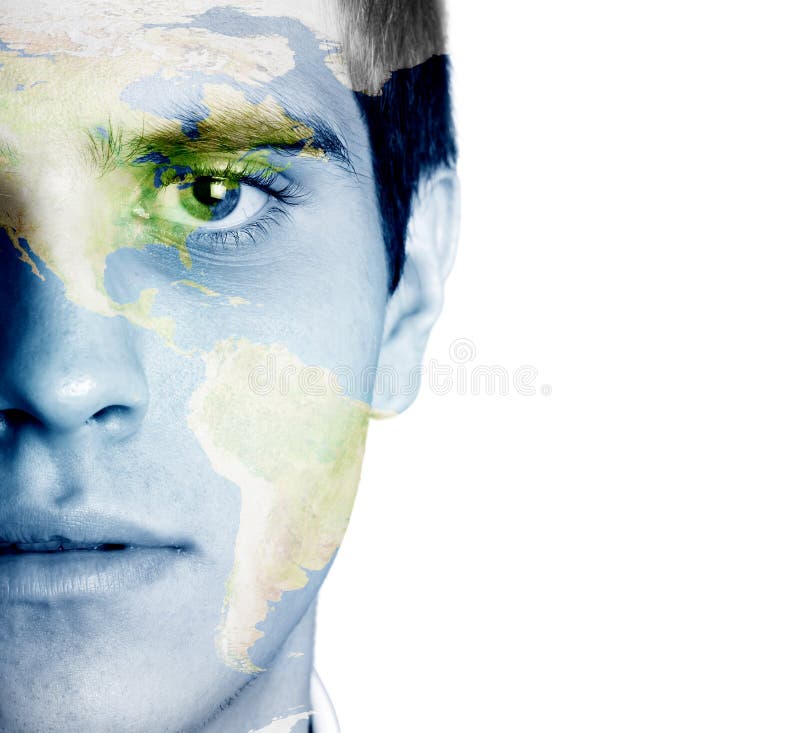 World map face stock photo. Image of makeup, pretty, woman - 19555642