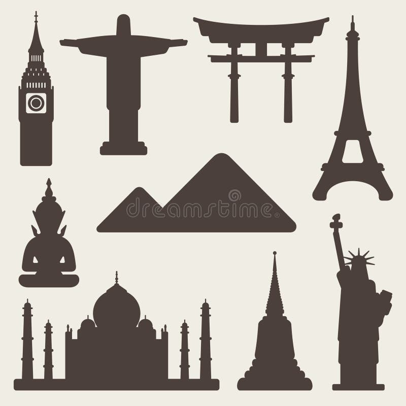 World S Monuments (Landmarks) Stock Vector - Illustration of ...
