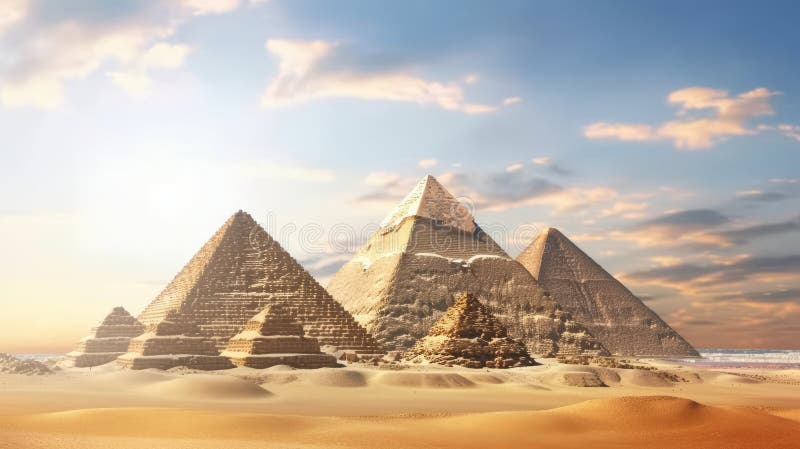 World Famous Pyramids in Egypt. Generative AI Stock Illustration ...