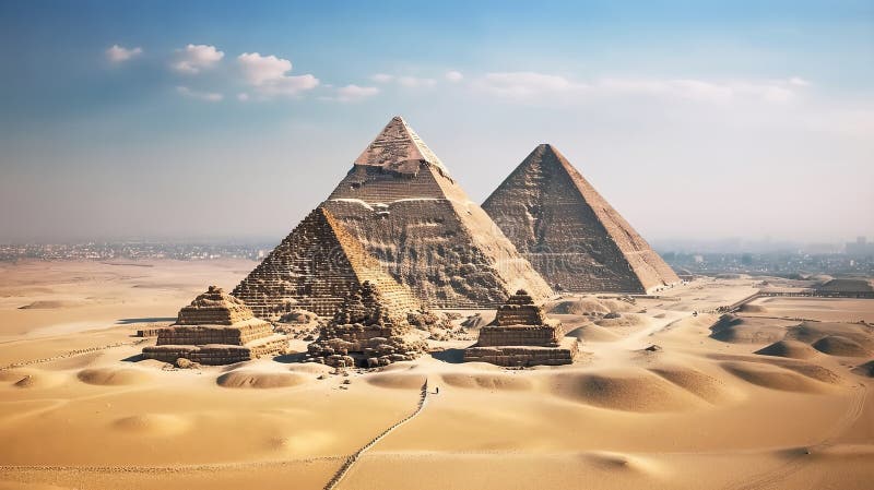 World Famous Pyramids in Egypt. Generative AI Stock Illustration ...