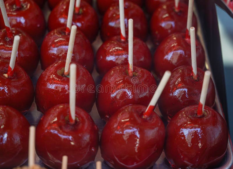 World Famous Red Candy Apple Stock Image - Image of diet, candied ...