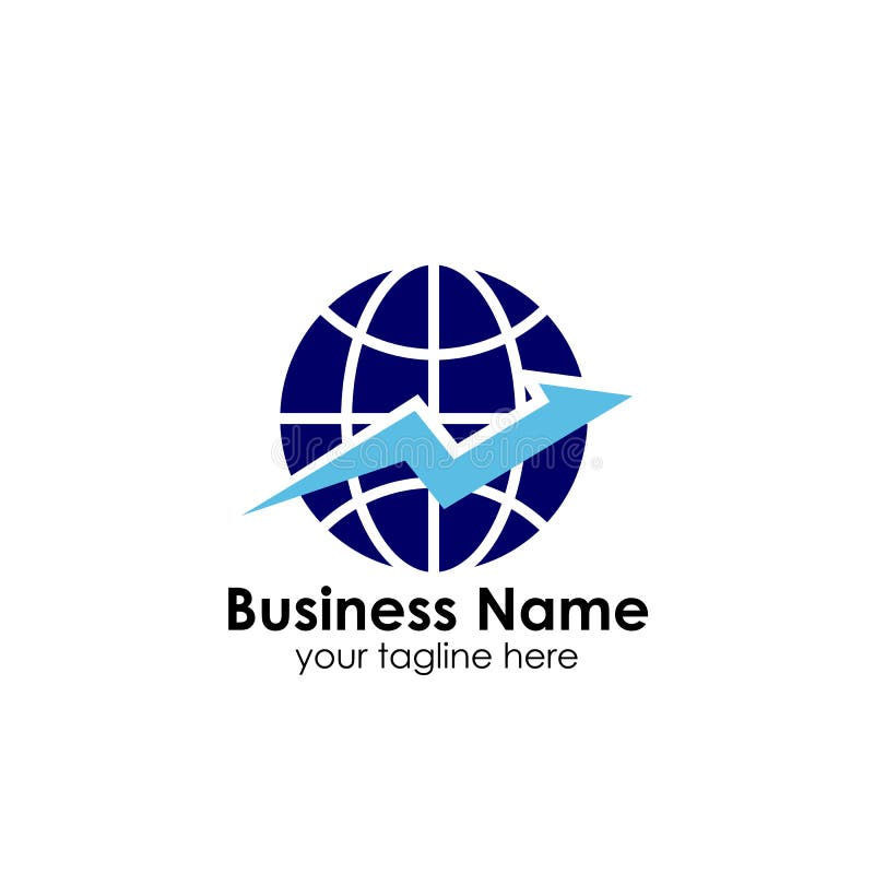 World Finance Business Logo Template. Globe with Arrow Vector Logo Icon ...
