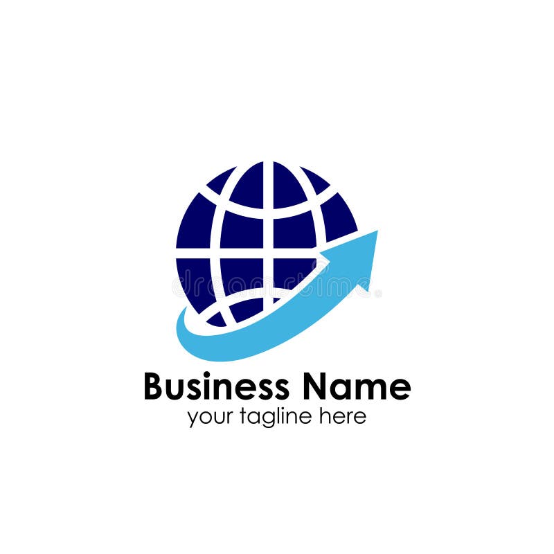 World Finance Business Logo Template. Globe with Arrow Vector Logo ...