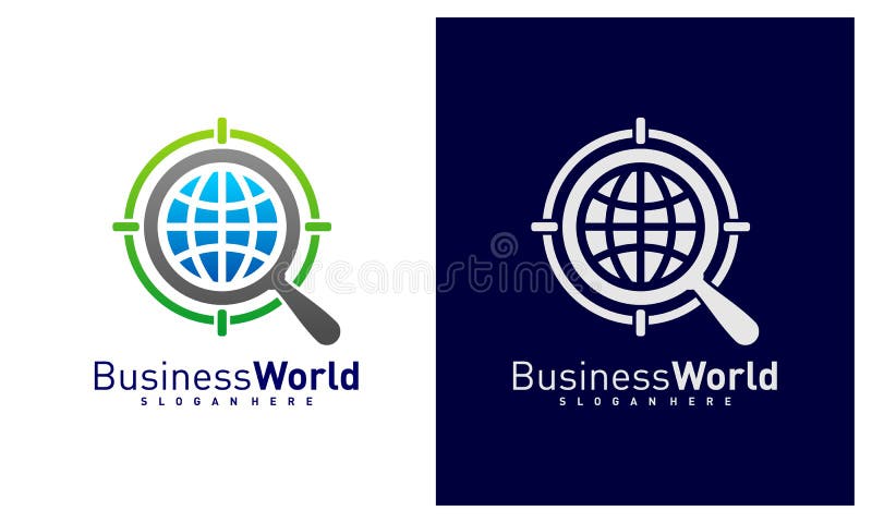 World Find Logo Design Vector, Colorful World Logo Design Template ...