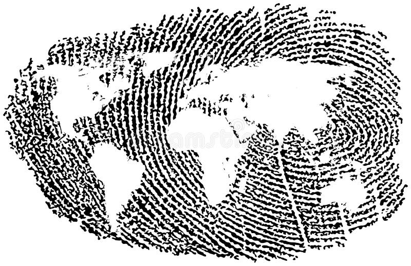 Fingerprint Map of the World Stock Vector - Illustration of america ...