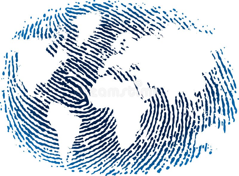 Fingerprint Map of the World Stock Vector - Illustration of america ...