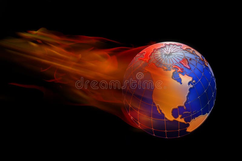 World on fire. stock image. Image of north, sphere, world - 17545895