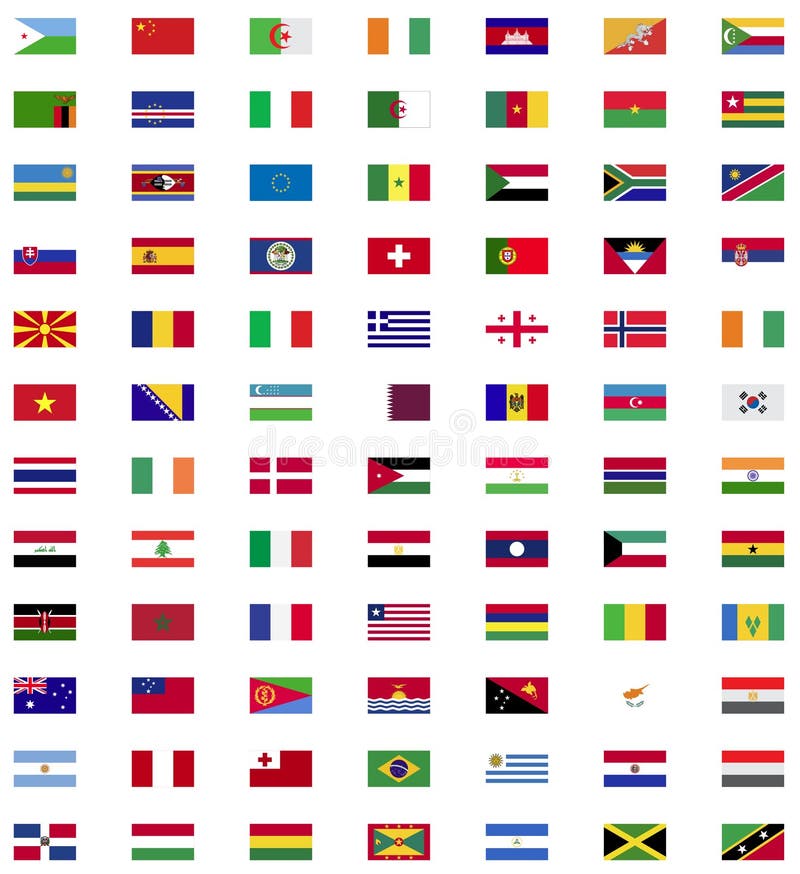 World Flag Collection with Names Stock Vector - Illustration of flags ...