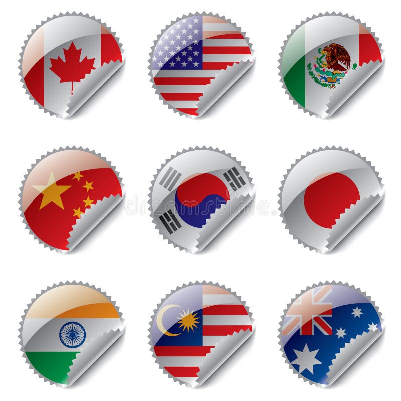 World flag labels stock vector. Illustration of search - 9269047