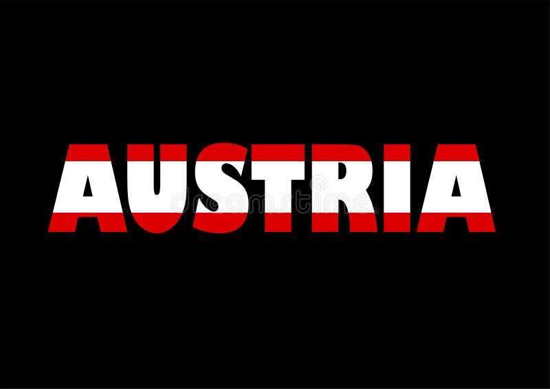 World Flag on Letter Austria Flat Design Vector Illustration Stock ...
