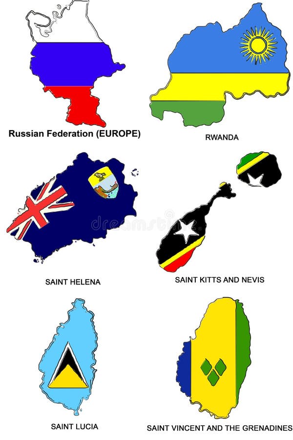 World Flag Map Stylized Sketches 27 Stock Illustration - Illustration ...