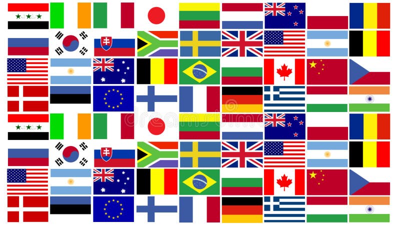 Collage from Flags of the Different Countries Stock Illustration ...