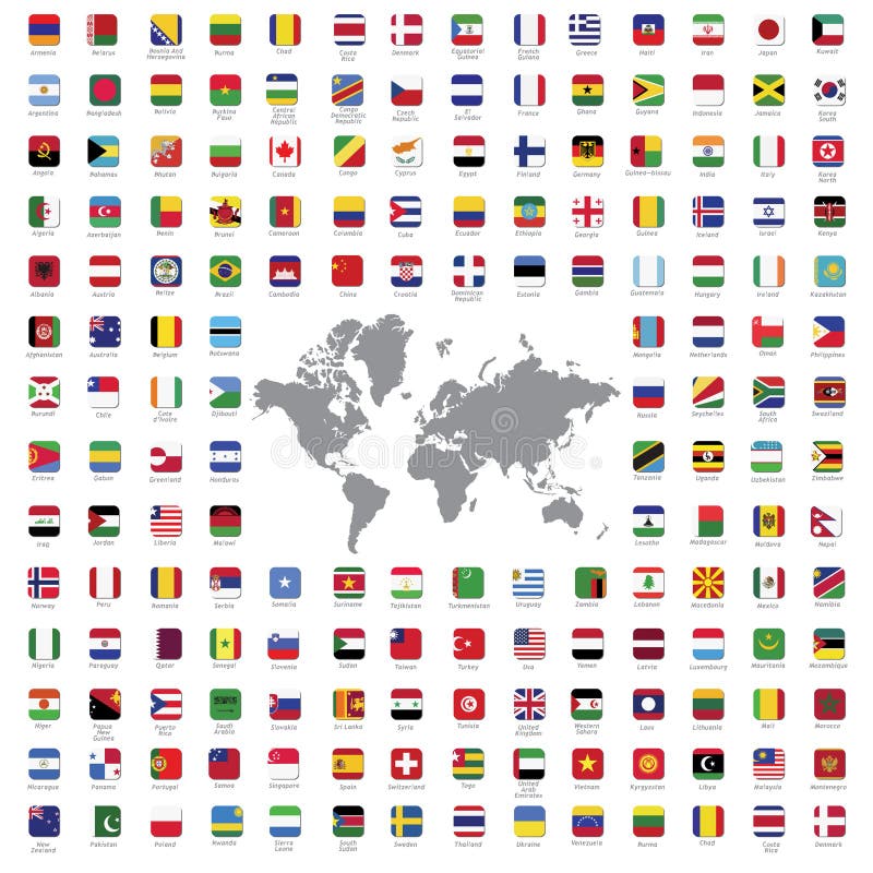 World flags all stock vector. Illustration of detailed - 57401067