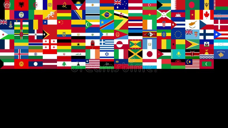 World Flags that Appear Randomly on a Grid in Order Stock Video - Video ...