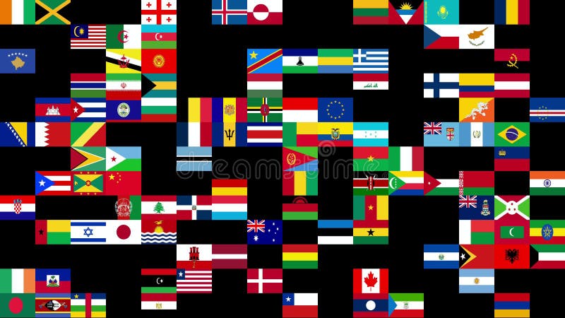 World Flags that Appear Randomly on a Grid Randomly Stock Footage ...