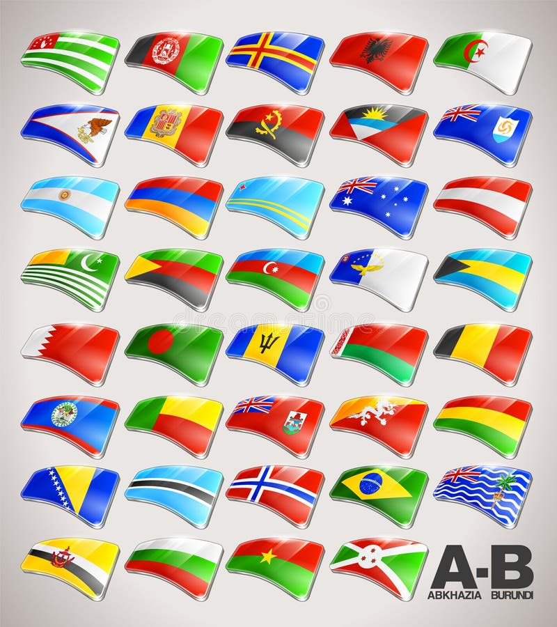 World Flags Collection from a To B Stock Vector - Illustration of ...