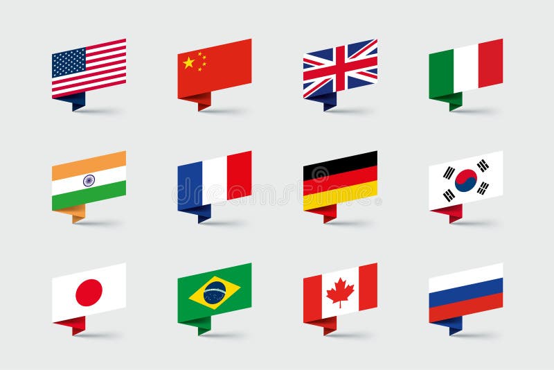 World Flags Round Flat Circle Icons Vector Set Stock Vector ...
