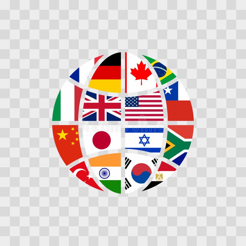 World Flags Globe. International Business Stock Vector - Illustration ...