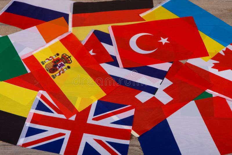 World Flags, Little Flags of Different Countries Stock Photo - Image of ...