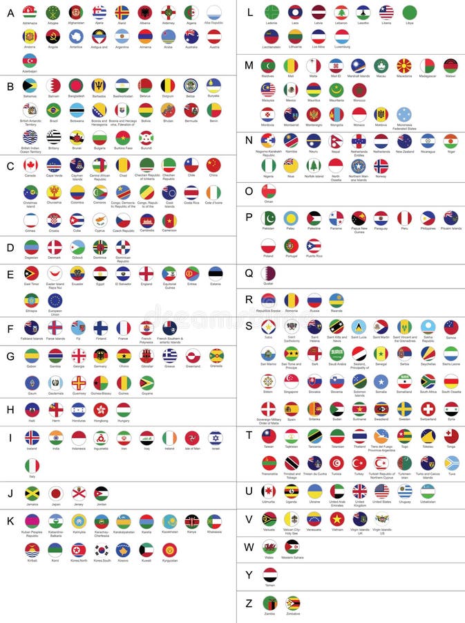 All National Flags of the World with Names Arranged Alphabetically in ...