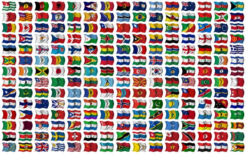 Set of Artistic Flags of the World Stock Vector - Illustration of world ...